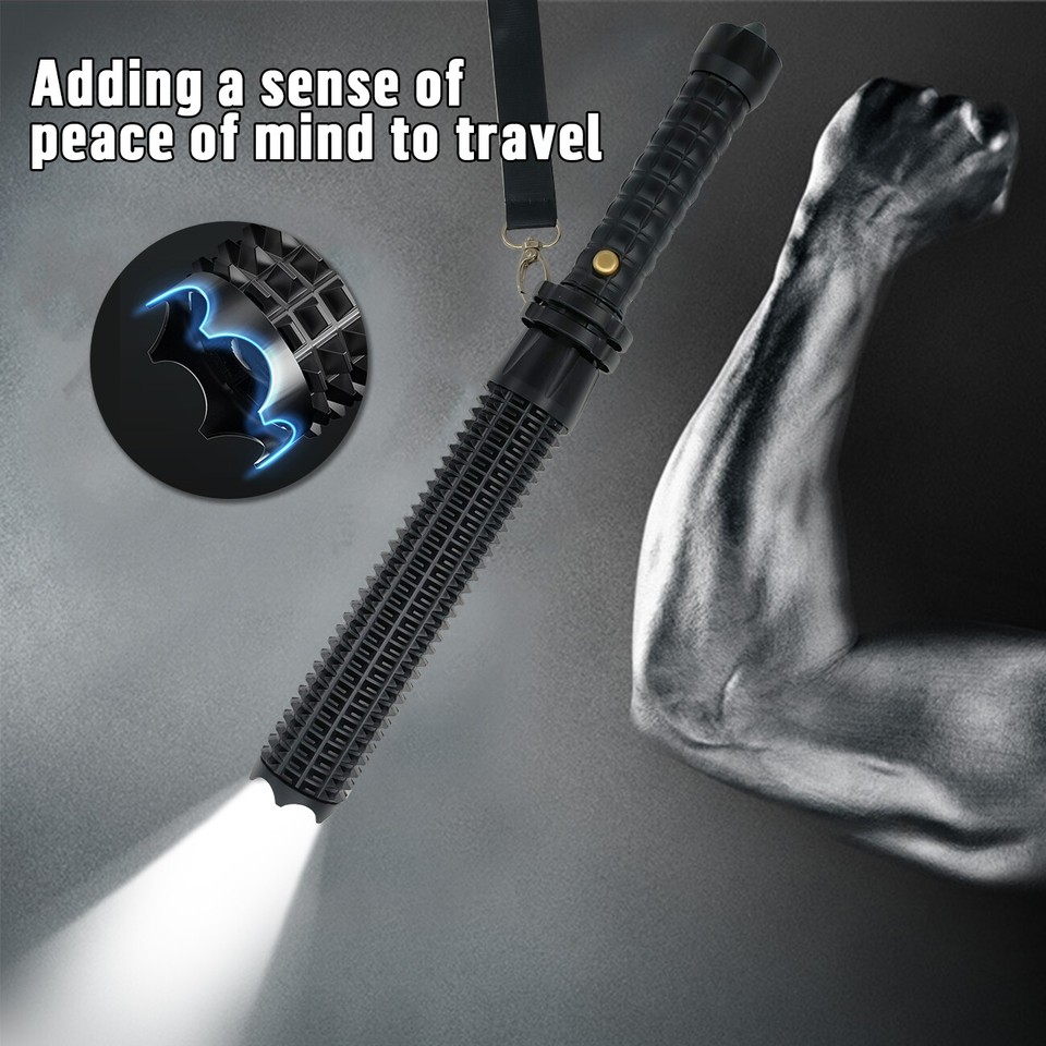 90000000lm LED Flashlight Rechargeable Police Security Torch Baton Lamp ...