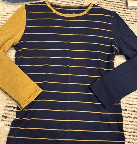 Smart Wool Shirt Youth Medium navy stripes | eBay