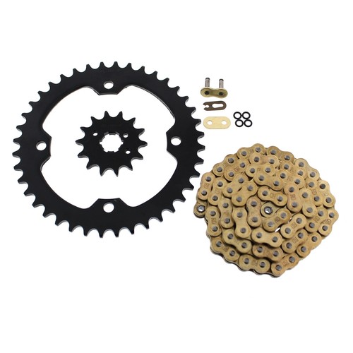 2004-2007 Yamaha YFM350 350 Raptor Gold O-Ring Chain & Black Sprocket ...