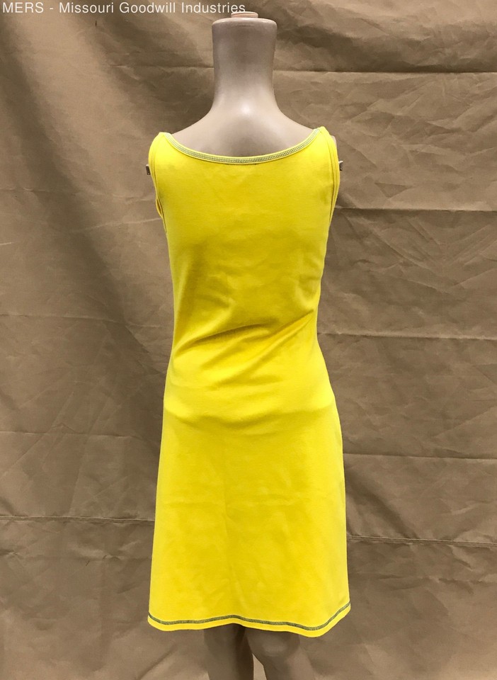 Cusma Women Yellow Solid Sleeveless Xel-Ha Casual Dress Medium Mexico M ...