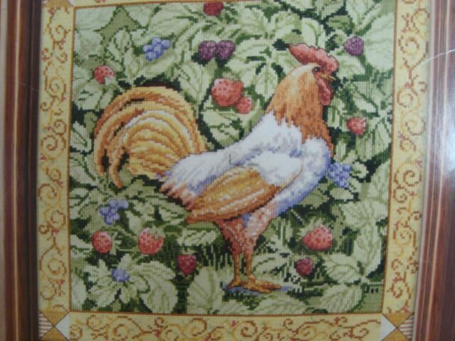 Bucilla Plaid Berry Patch Rooster 2011 Counted Cross Stitch Kit Wm45627 ...