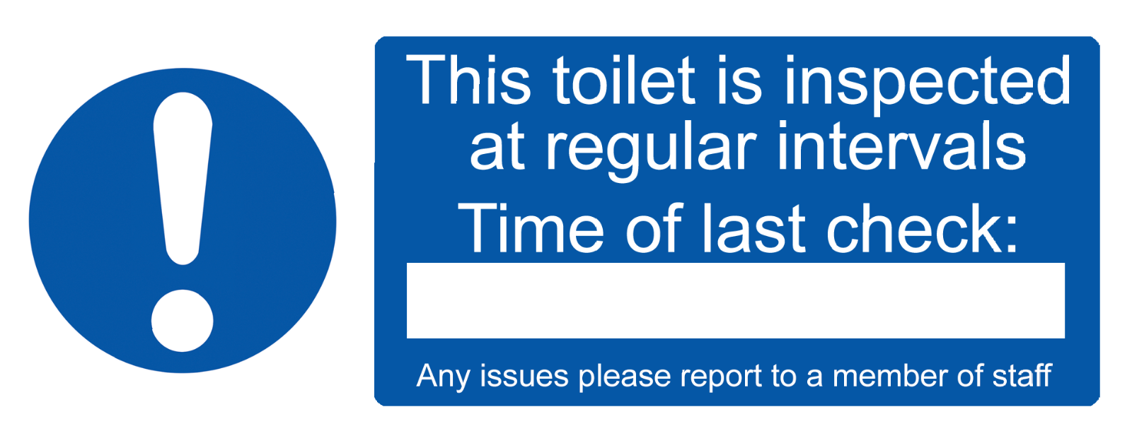 Toilet Inspection Notice Write and Wipe Sign Adhesive Sticker 165mm x ...