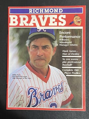 1982 Richmond Braves Program Scorecard Eddie Haas International League ...