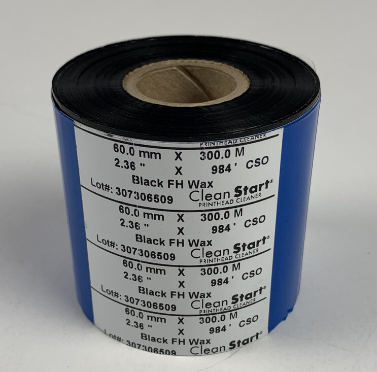 Clean Start Black FH Wax 60 mm x 300 M Printhead Lot#307306509 | eBay