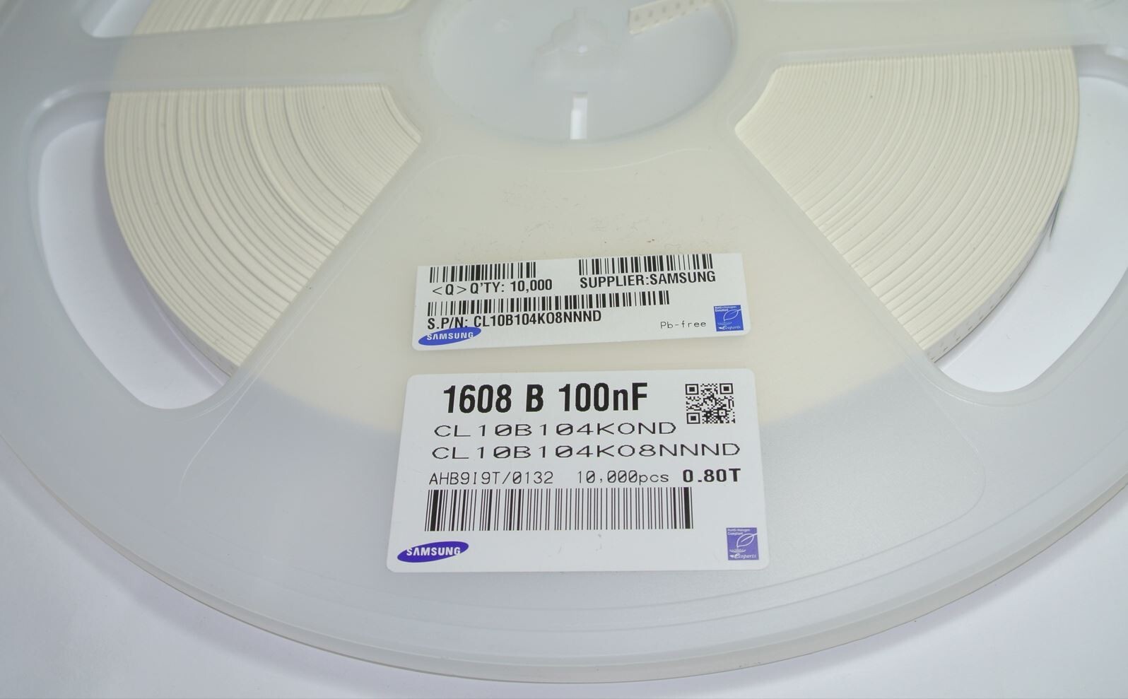 [10000pcs] of CL10B104KO8NNND SAMSUNG Capacitors Ceramic 100nF 16V X7R ...