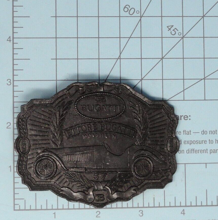 57 Bugatti Sports Car Belt Buckle Promo Vintage 70s Lewis Buckles ...