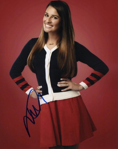 Lea Michele Signed Autograph 8x10 Photo - Beautiful Glee Star Rachel ...