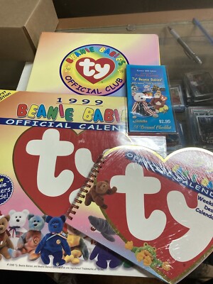 4 Ty beanie baby items 2 1999 calendar, first edition calendar ...