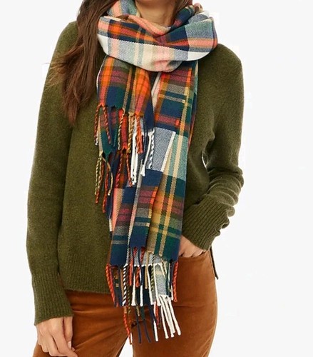 J Crew Factory Large Classic Plaid Scarf | eBay