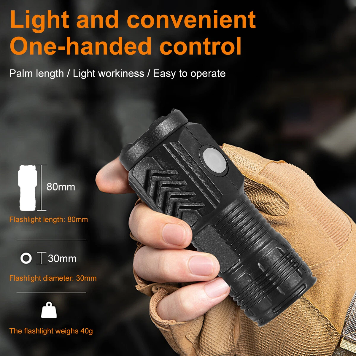 Super Bright LED Mini Flashlight USB Rechargeable Pocket Keychain Torch ...