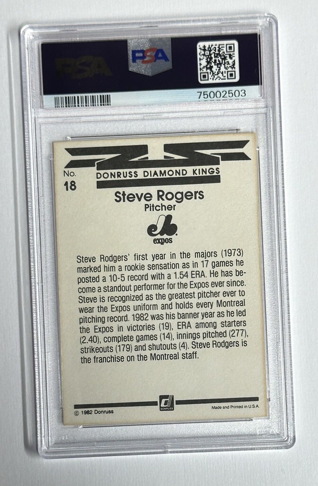 1983 Donruss Diamond Kings Steve Rogers #18 PSA EX-MT 6 | eBay