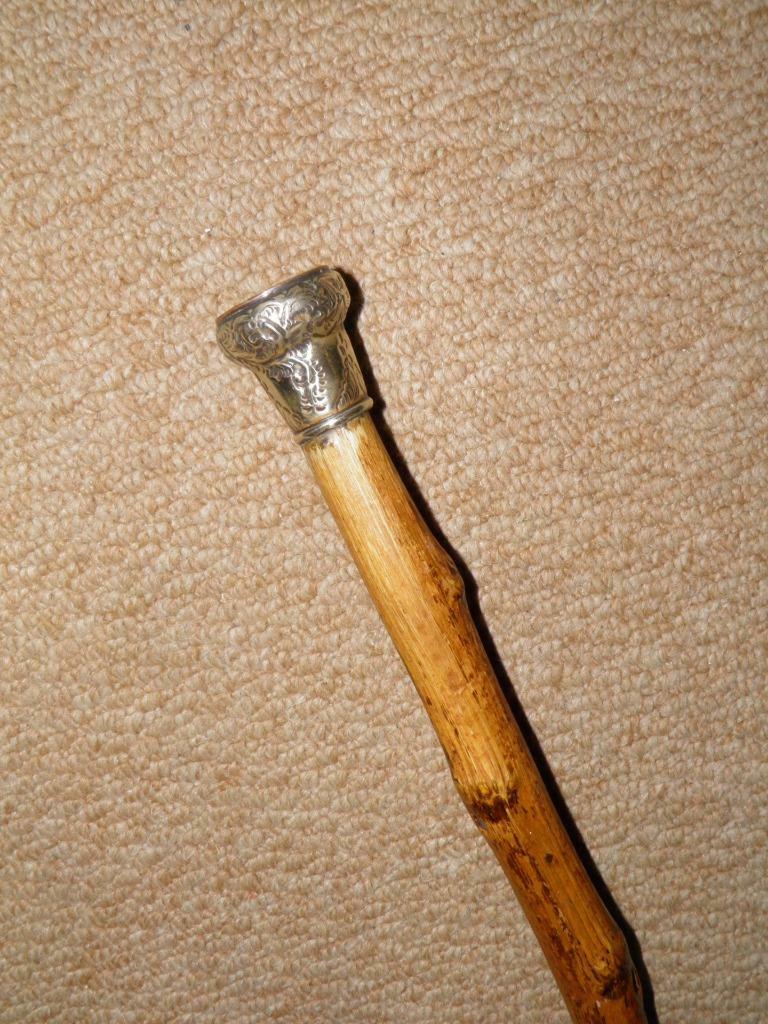 Vintage Jersey Cabbage Walking Stick/Cane - 1/12th Of A Shilling Coin ...