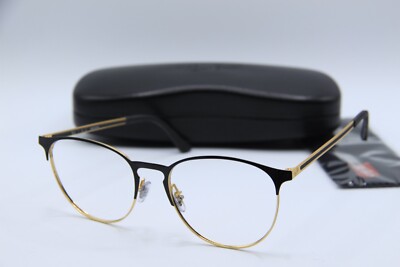 NEW RAY-BAN RB 6375 2890 BLACK GOLD AUTHENTIC EYEGLASSES W/CASE 51-18 ...