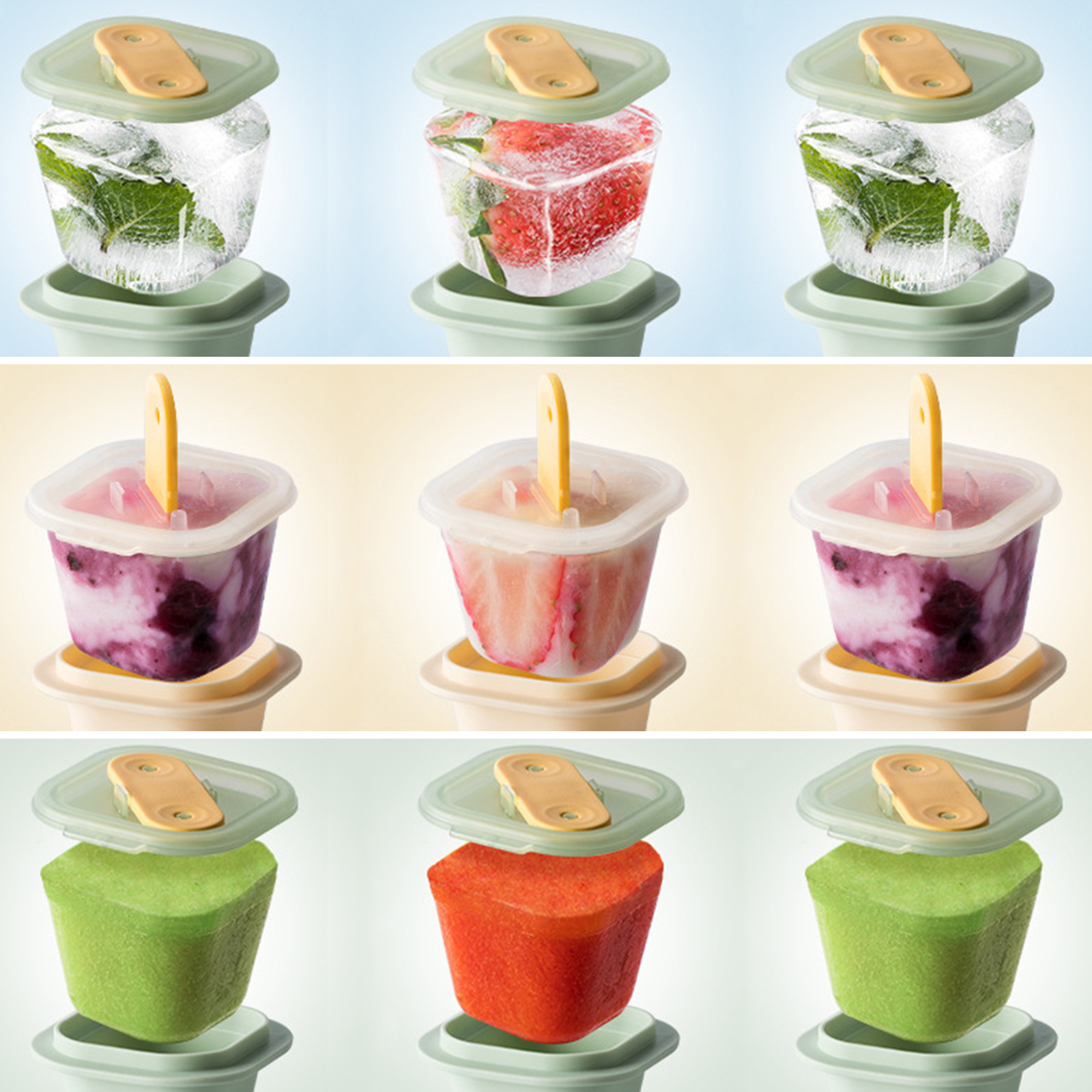 3pcs Ice Molds Independent Tray Diy Making Ice Cube Ice Cream Maker 2 ...