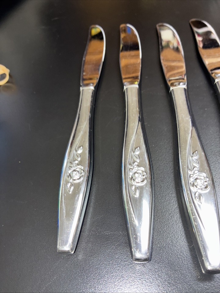 Lot (10) Oneida Oneidacraft LASTING ROSE Deluxe Stainless 8.5" Dinner ...
