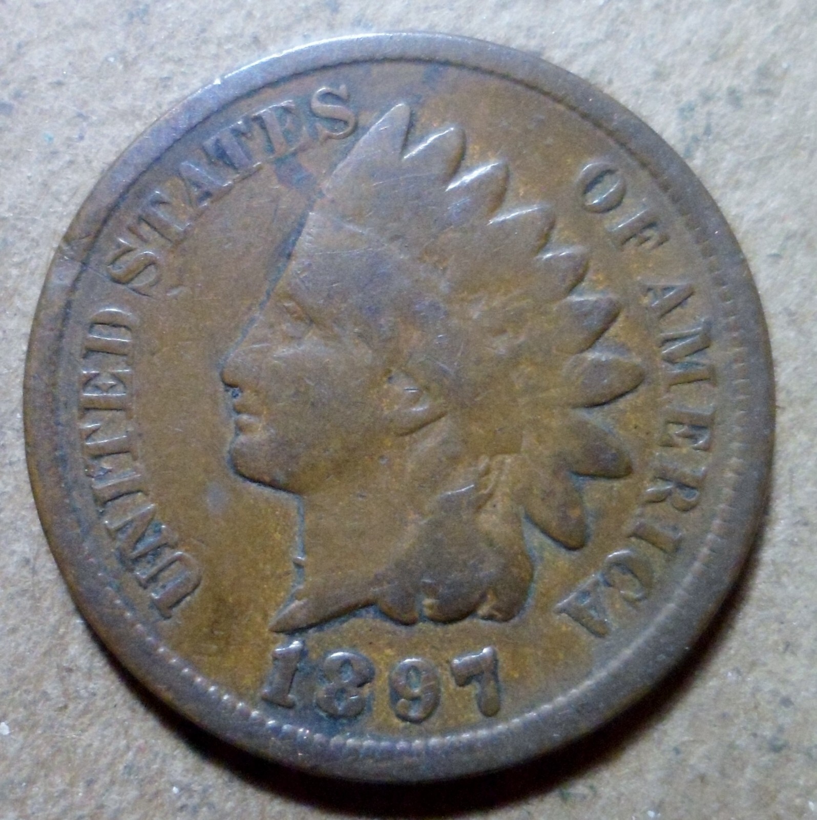 1897 Indian Head Cent original Snow 1 S-1 1 in Neck MPD high demand ...