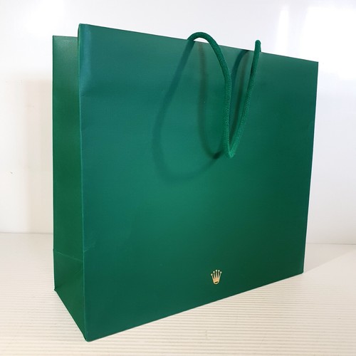 100% Authentic Rolex Green Paper Gift Shopping Bag Luxury Tote Bag ...