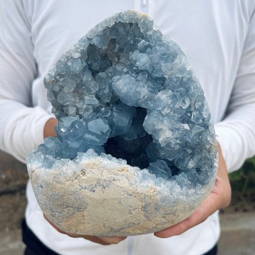5.2lb Natural Beautiful Blue Celestite Crystal Geode Cave Mineral ...