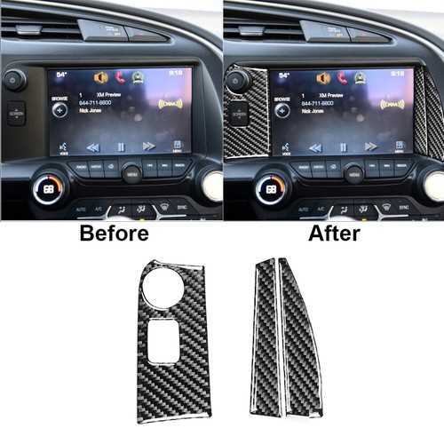 3Pcs Screen Accent Carbon Fiber Interior Trim For Chevrolet Corvette C7 ...