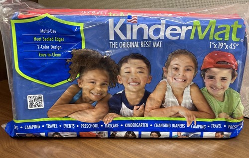 KinderMat 1" Thick KinderMat 4-Section Rest Mat 45" x 19" x 1" Red/Blue ...