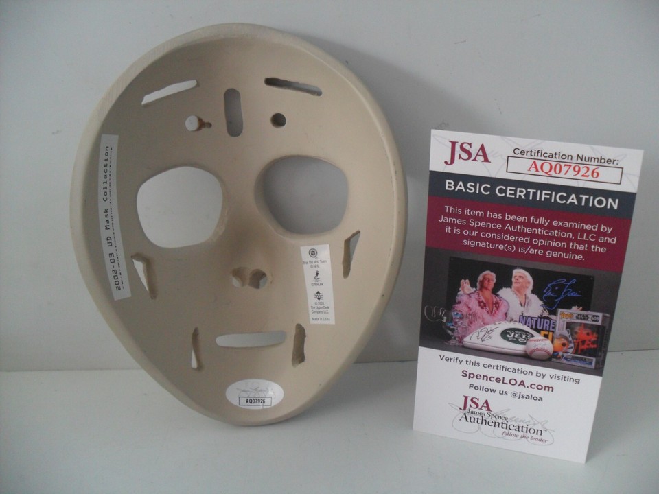 Gerry Cheevers Signed 2002-2003 UPPER DECK Mini Mask Collection JSA COA ...
