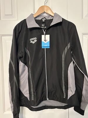 Arena Team Line Full Zip Mesh Lined Warm Up Jacket Size XS Black! | eBay