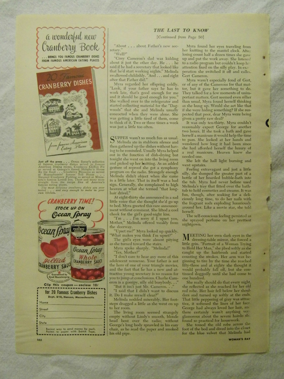 1949 Magazine Ad Page Scott Cut-Rite Waxed Paper Ocean Spray Cranberry ...