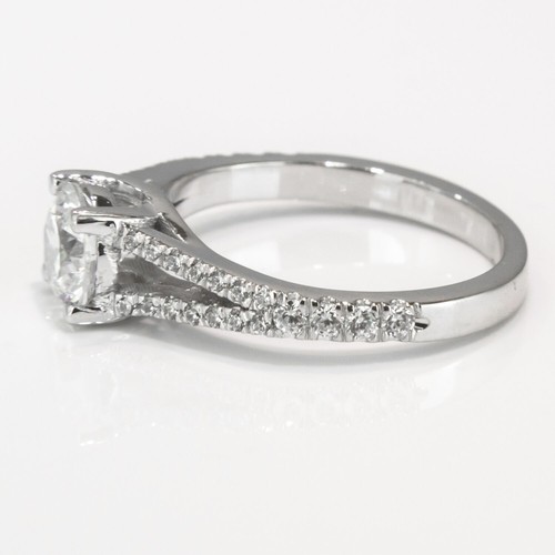 D-F/SI1 Round Cut Diamond Engagement Ring 1.60 CT 18K White Gold ...
