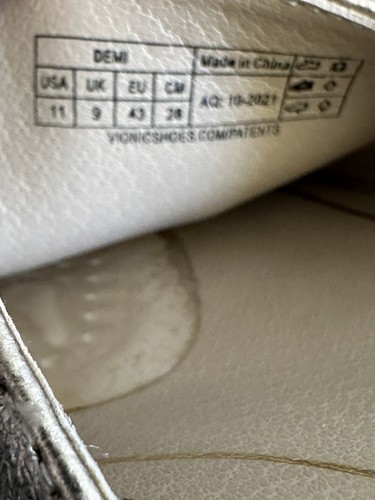 VIONIC Demi Slide Sandals Gold Open Toe Orthotic Slip On WOMENS 11 43 ...