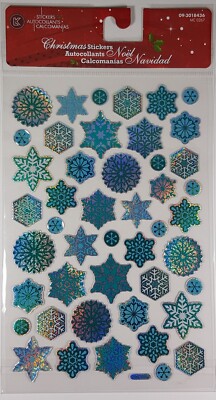 Christmas Stickers Snowflakes Foil Glitter Art Crafts Snow Flake Foil ...