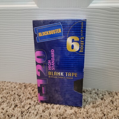 Vintage Blockbuster T-120 Blank VHS Tape 6 Hours Brand New Sealed | eBay