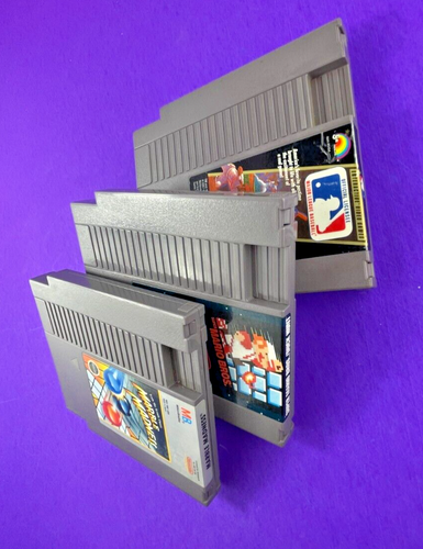 NES MARBLE MADNESS, MLB, SUPER MARIO BROS/DUCK HUNT-AUTHENTIC 3 GAME ...