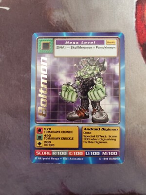 1x Digimon Digi-Battle - Boltmon BO-41 - Gold Stamped - Booster Series ...