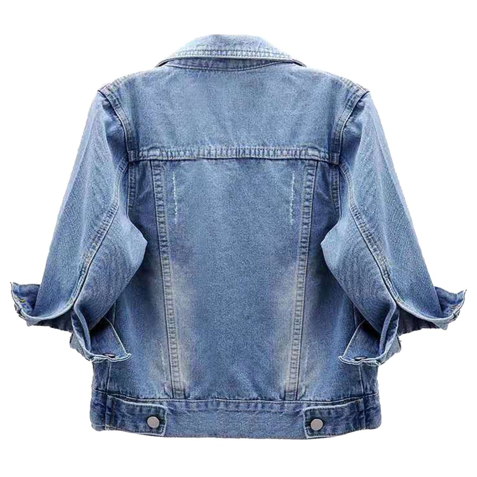 Women Denim Jacket Button Down Lightweight Jean Jacket Coat Outwear ...