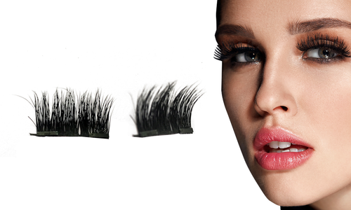 4 Lashes Soft Mink False magnetic Eyelashes Wispy Fluffy Long lashes ...