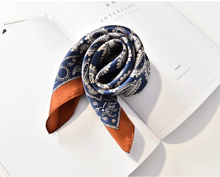 100 Silk Scarf Vintage Paisley Men Square Neckerchief Suit Shirt Cravat ...