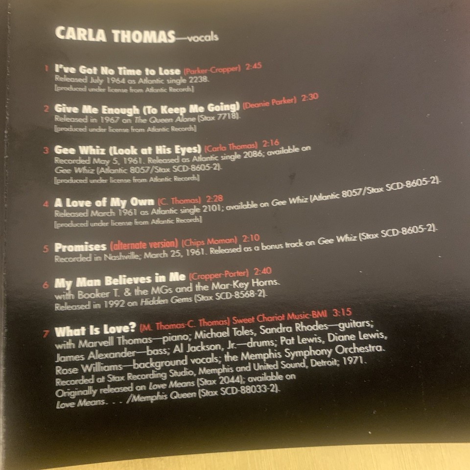 Carla Thomas CD Stax Profiles Booker T & MG’s Isaac Hayes Memphis Horns ...