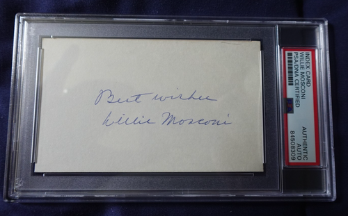 Willie Mosconi Autographed 3x5 Card Professional Pool Player PSA ...