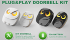 HTZSAFE Owl Wireless Doorbell, Weatherproof IP55 1 Receiver + 2 ...