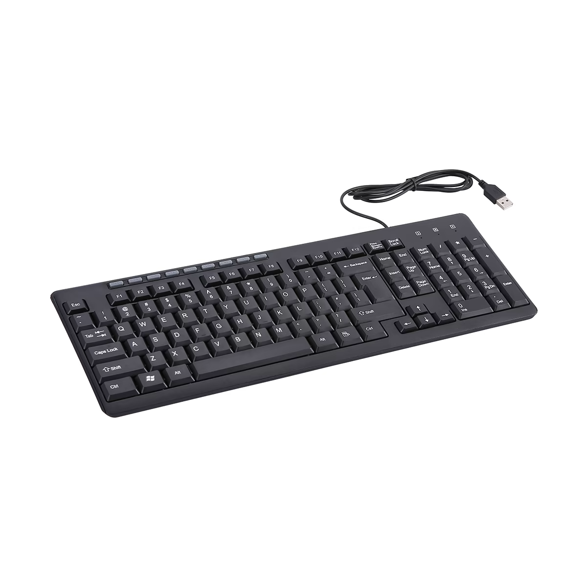 New Usb Wired Keyboard Black Corded Cable Multimedia Keyboard Plug ...