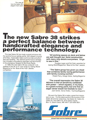 1988 Sabre 38 Luxury Sailing Yacht Cruiser Boat vintage Print Ad ...