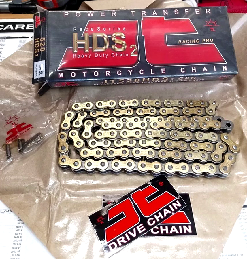 JT Chain 520x120 HDS2 Race Series Gold NonOring Chain 120 Link MX ATV ...