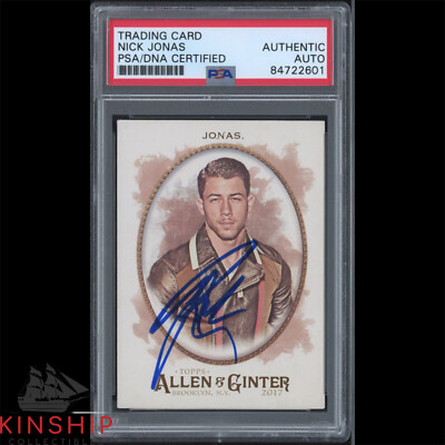 Nick Jonas signed 2017 Topps Allen & Ginter Card PSA DNA Slabbed Auto ...