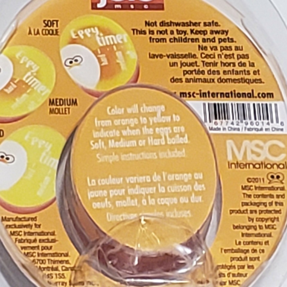Joie Eggy Egg Timer Indicates Soft,Med,Hard sealed Kitchen Gadgets NOS ...