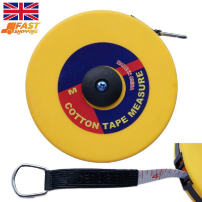 30m / 100ft Surveyor Builders Fibreglass Measure Measuring Tape Metric ...