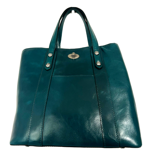Patricia Nash Darby Small Distressed Leather Tote Bag-Blue Coral-NWT ...