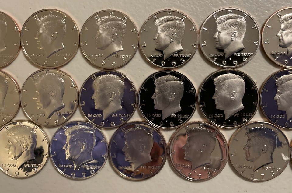 1968-S - 1999-S PROOF Kennedy Half Dollar 31 Coins Collection From US ...