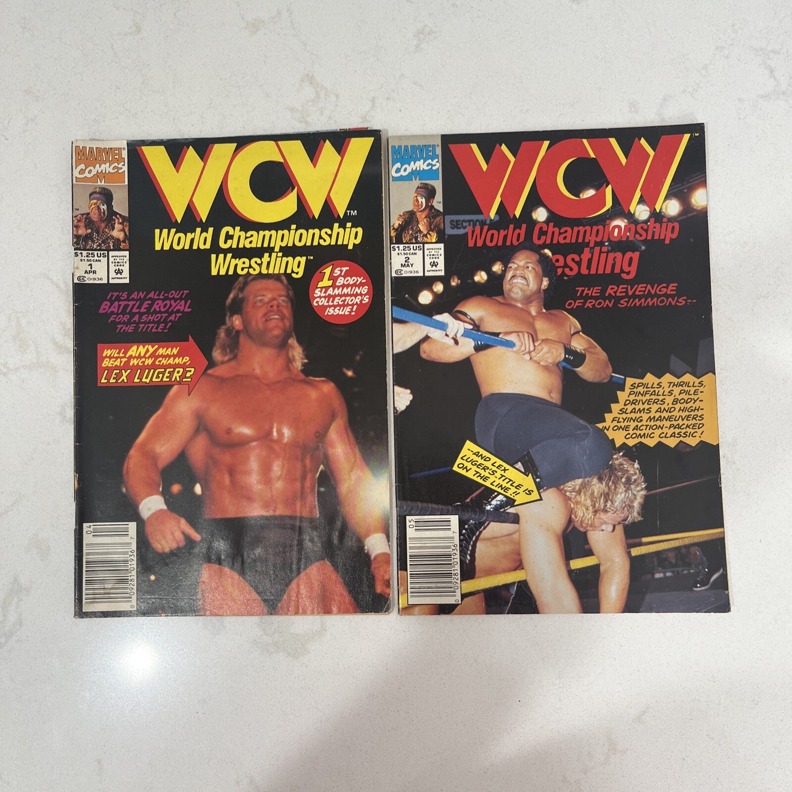 Marvel Comics World Championship Wrestling # 1 WCW Lex Luger and #2 Ron ...