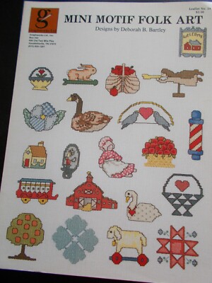 Mini Motif Designs Folk Art Cross Stitch Pattern Leaflet 1985 | eBay