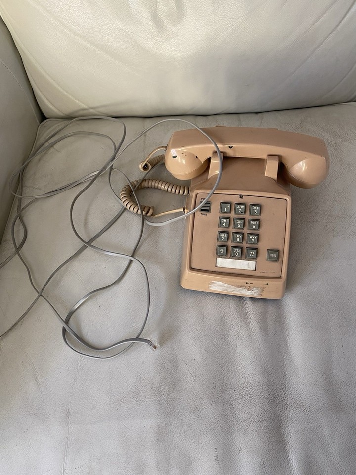 Vintage Beige Push Button Desk Telephone | eBay